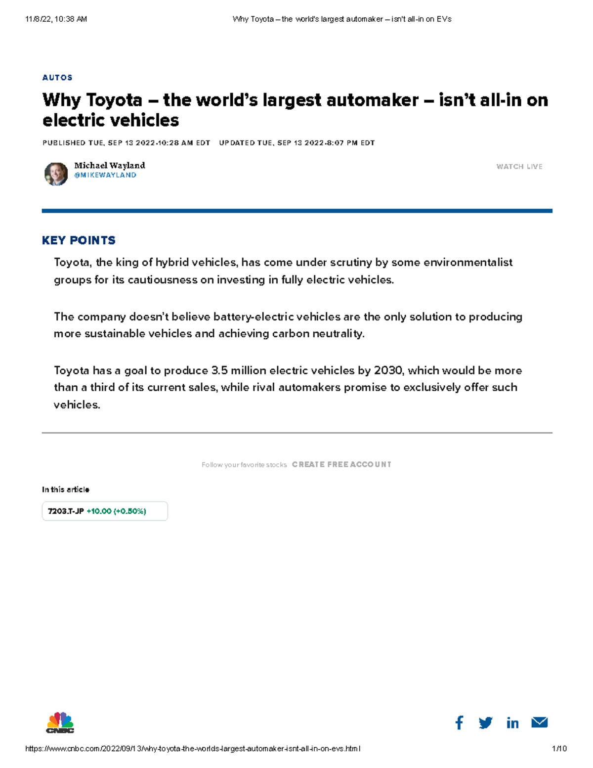 Final article 1 - ####### KEY POINTS Michael Wayland @ M I K E WAY L A ...