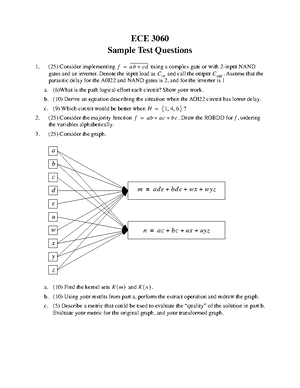 Sample 1-2 - Exam Practice - Sample Test Questions ECE 3060 Consider a ...
