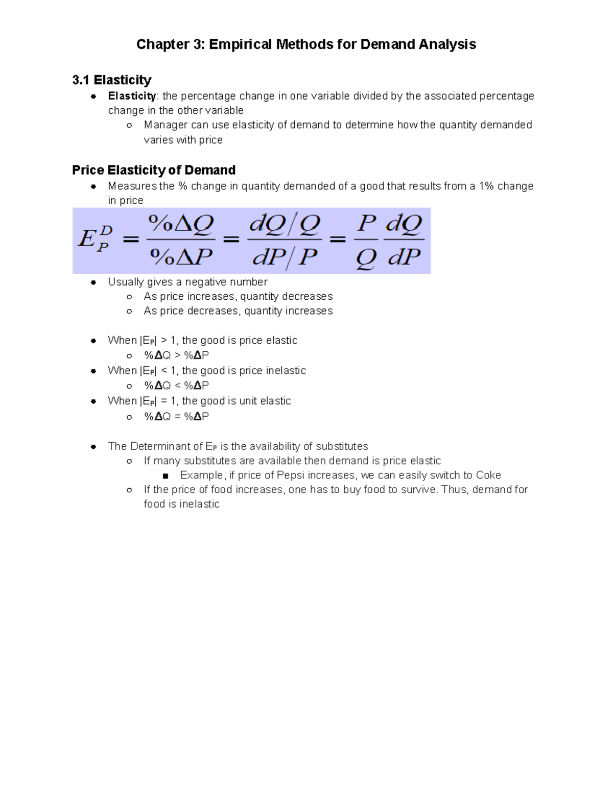 Chapter 3 Empirical Methods for Demand Analysis - Chapter 3: Empirical ...