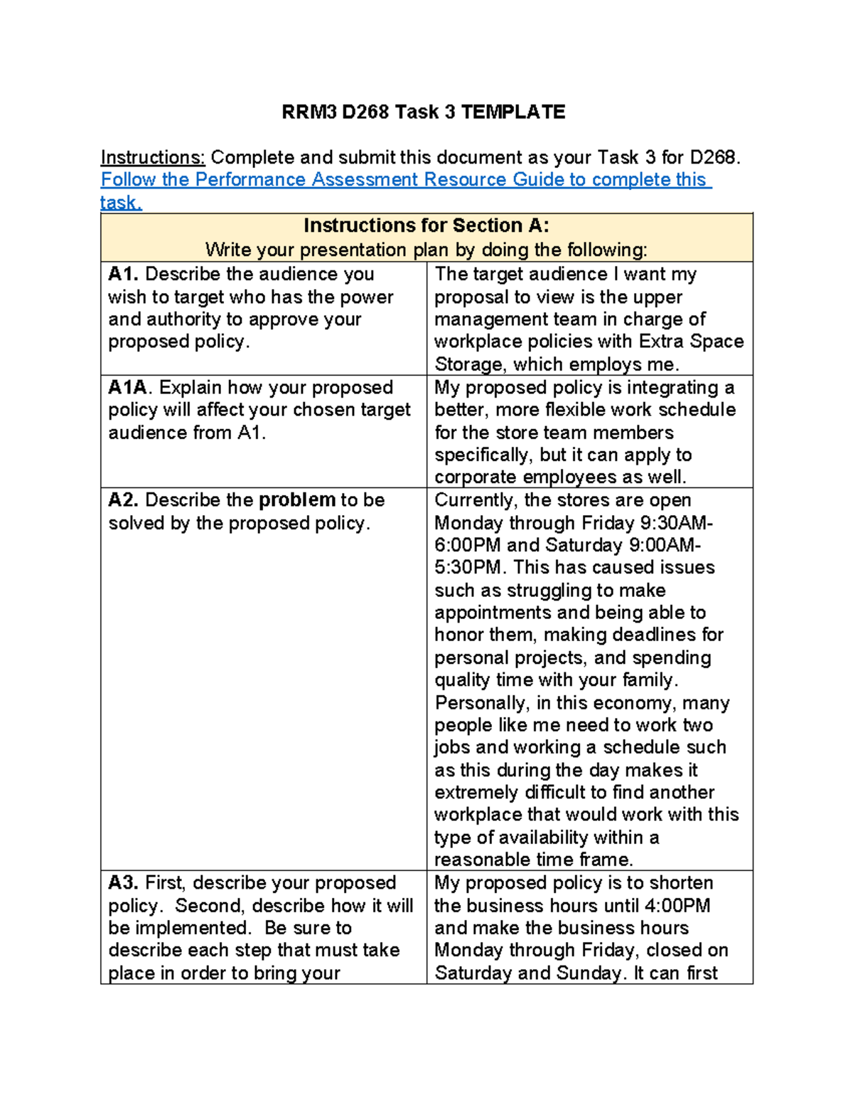 D268 Task 3 Proposall - assignment proposal - RRM3 D268 Task 3 TEMPLATE ...