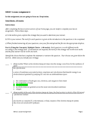 SBI4U Lesson Assignment 6 (docx) - BI 107 - Studocu