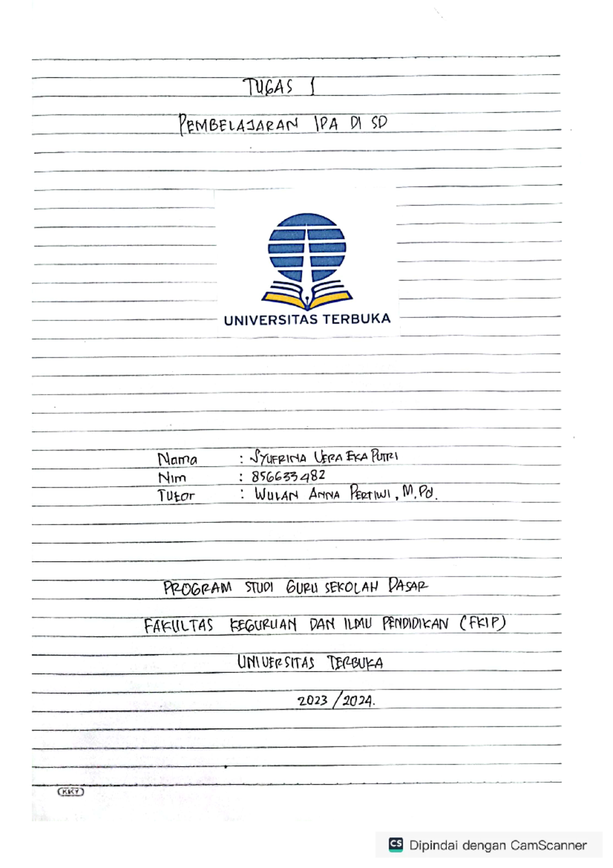 Tugas 1 Pembelajaran IPA - Pembelajaran IPA di SD - Studocu