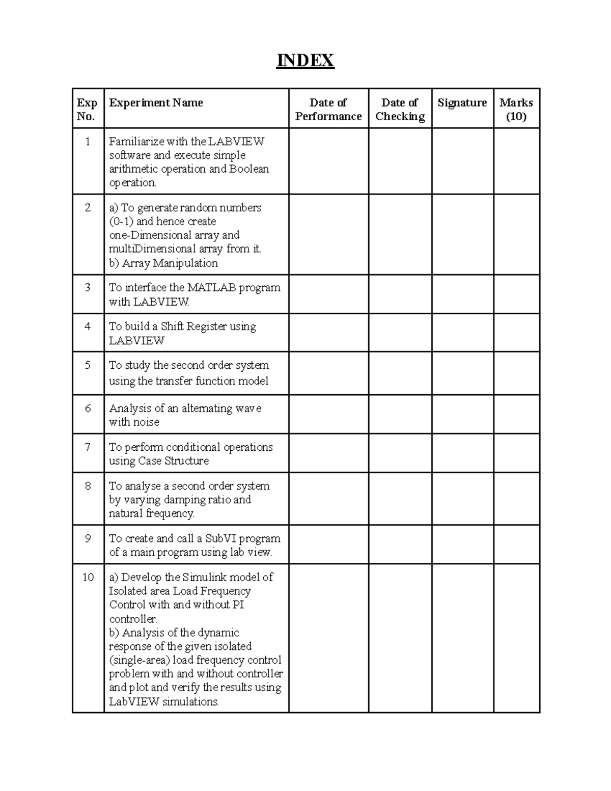 EEC FILE Aditya-1 - FILE - INDEX Exp No. Experiment Name Date of ...