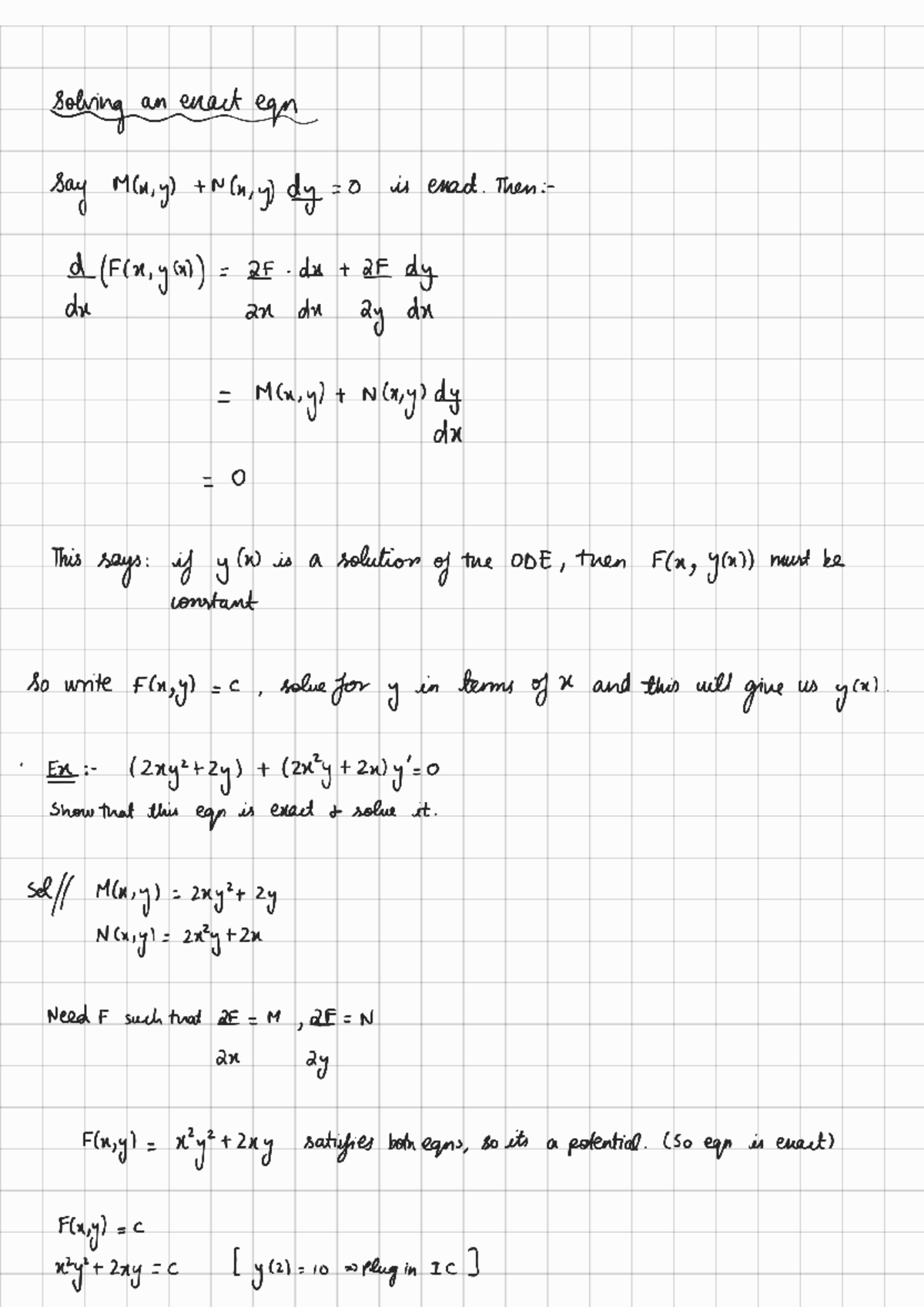 Week 3 - Differential Equations MATH219 - solving an enact eqn say M(n ...