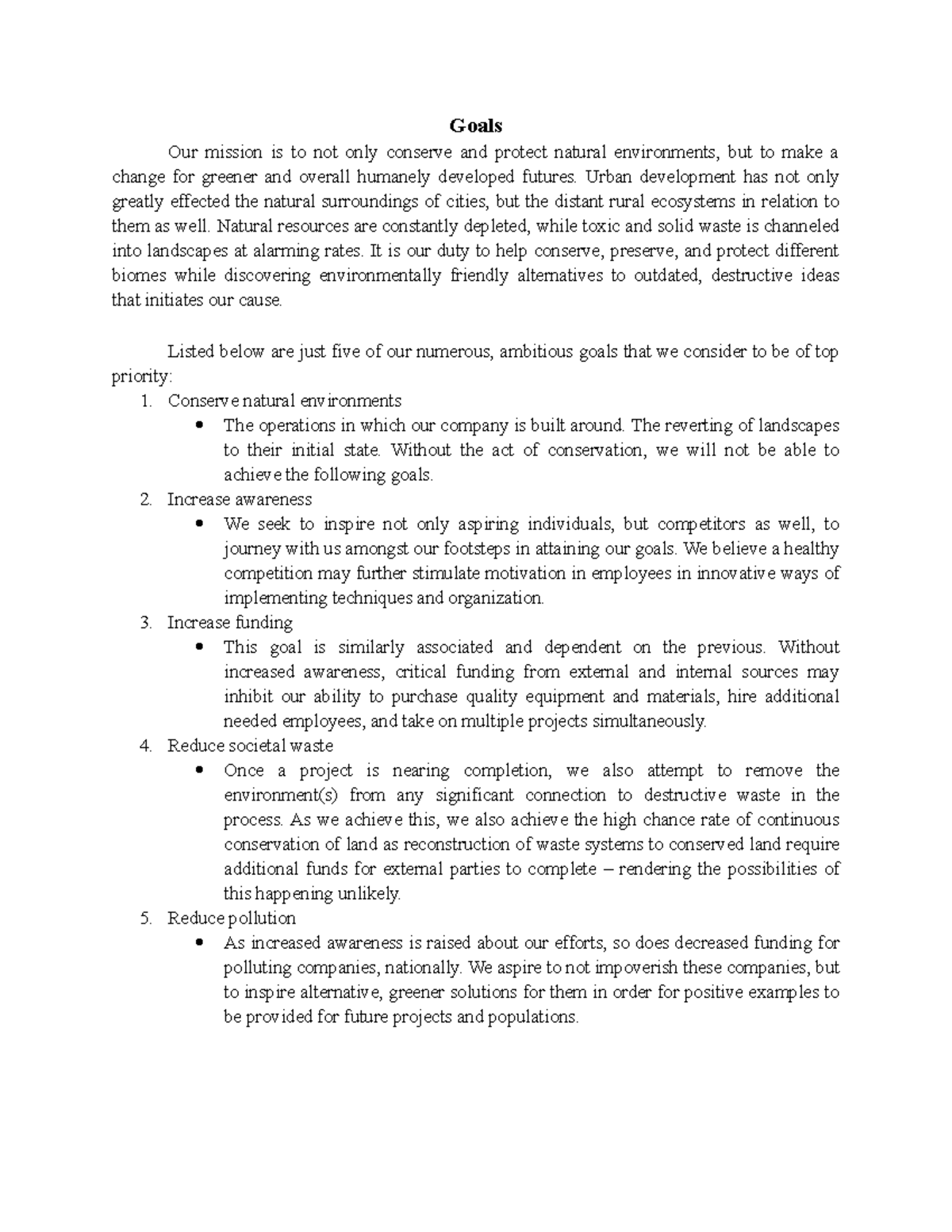 Project Management - Term Project A Goals Complete - Goals Our mission ...