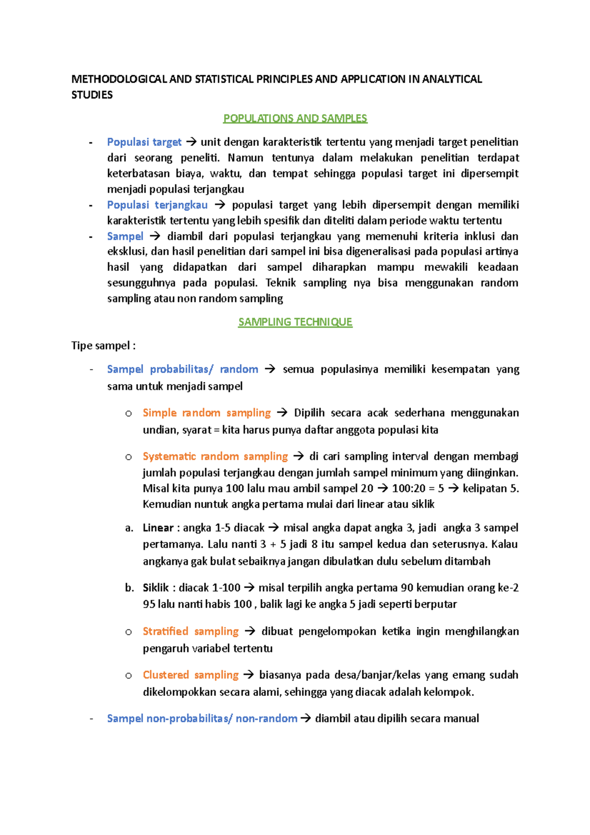 5. Methodological AND Statistical Principles AND Application IN ...