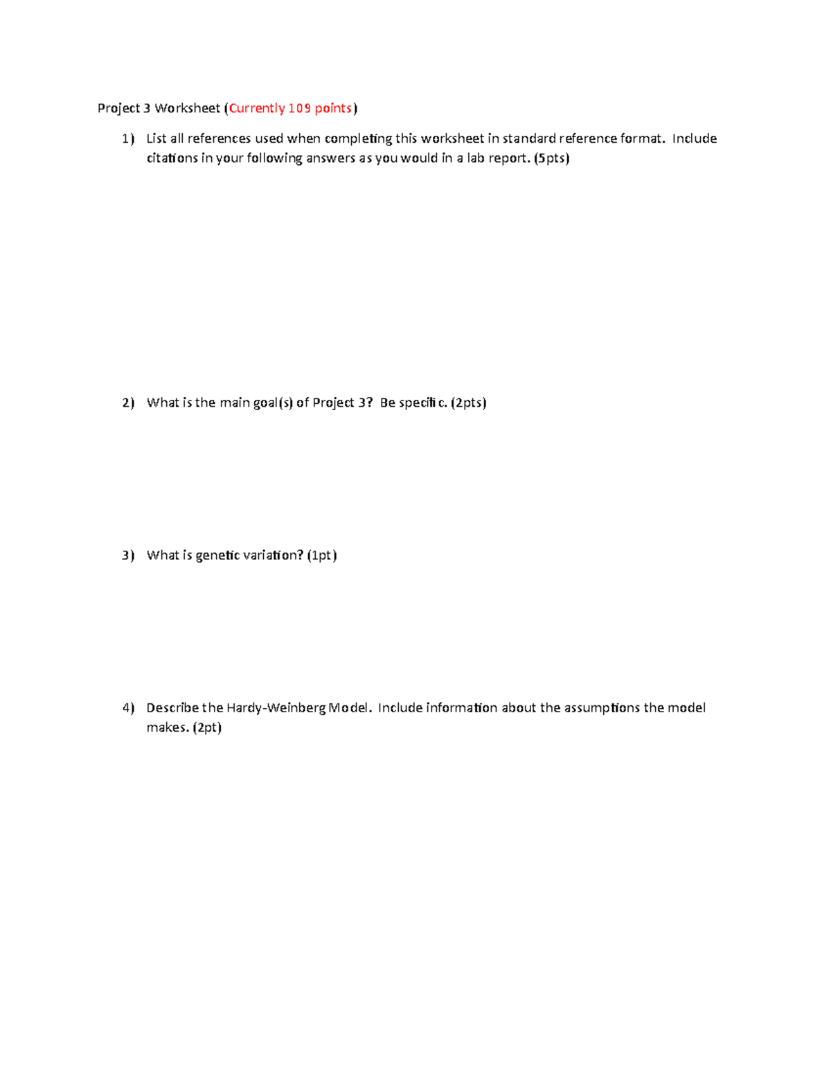 Project 3 Worksheet Spring 24 - Project 3 Worksheet (Currently 109 ...