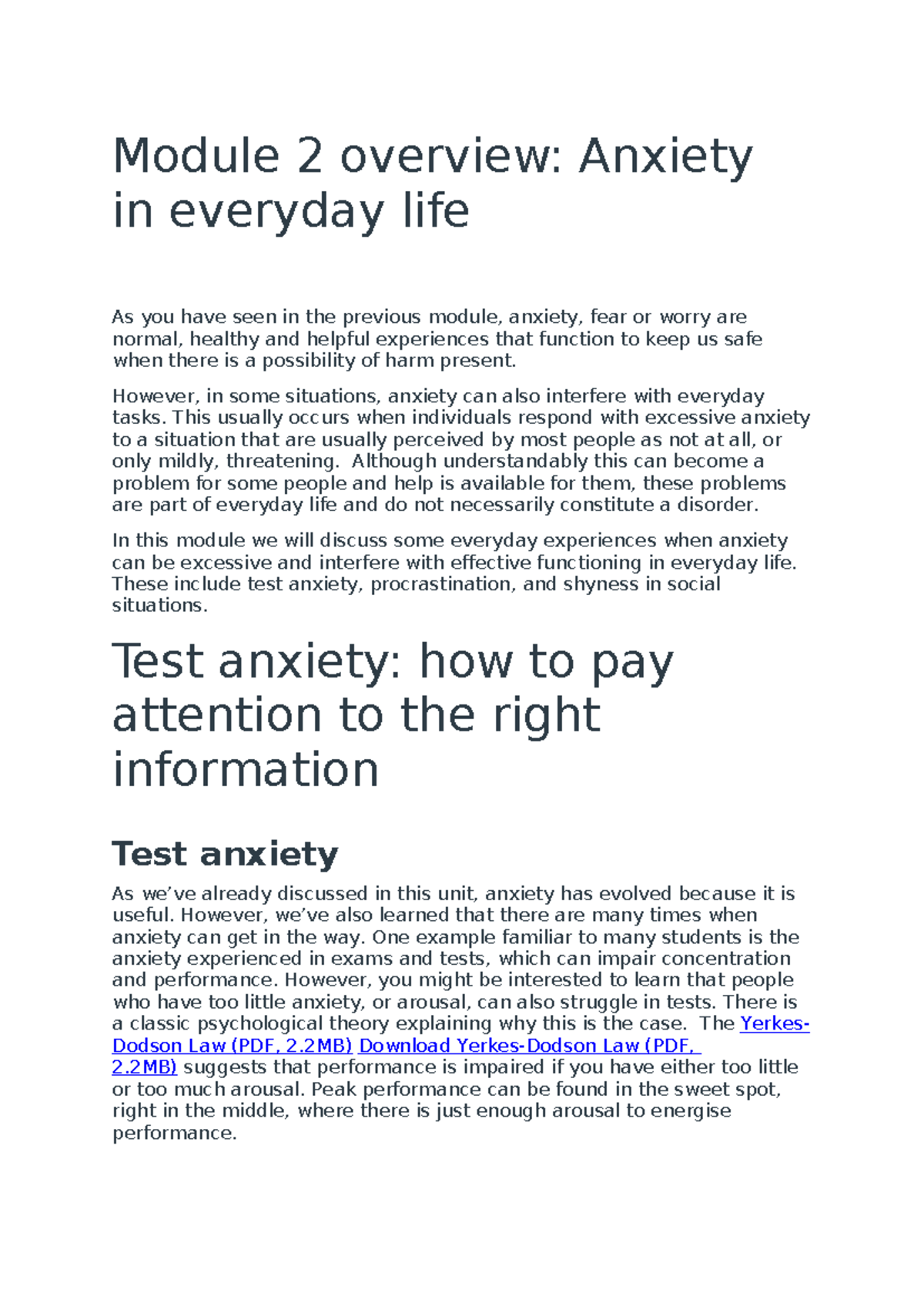 Module-2-overview - Anxiety and Disorders - Module 2 overview: Anxiety ...