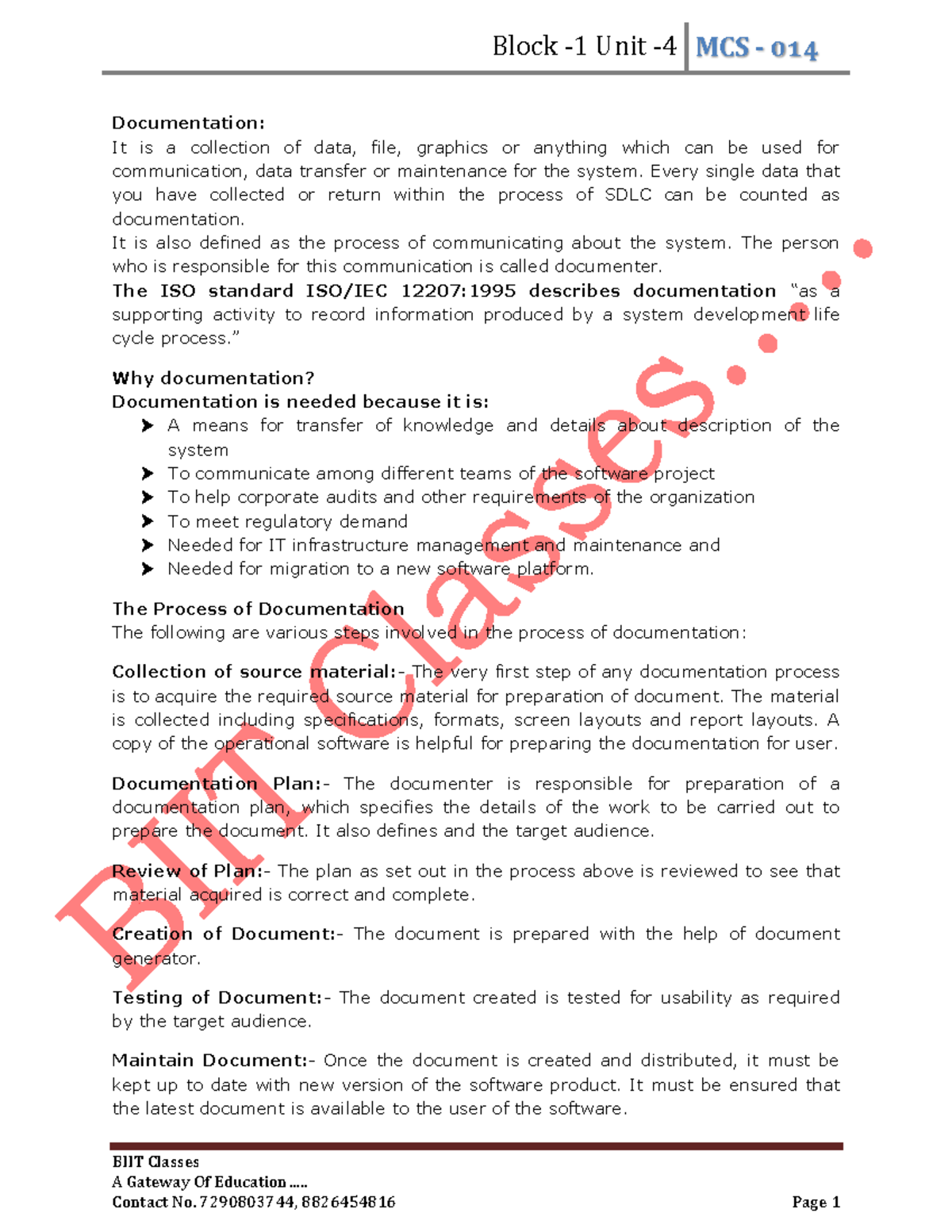 Unit 4,5,6 SAD NOTES - BIIT Classes A Gateway Of Education ...