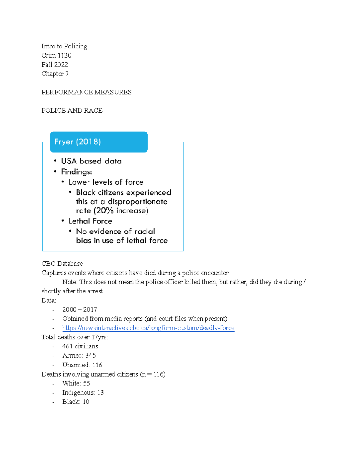 Intro to Policing Chapter 7 - Intro to Policing Crim 1120 Fall 2022 Chapter 7 PERFORMANCE ...