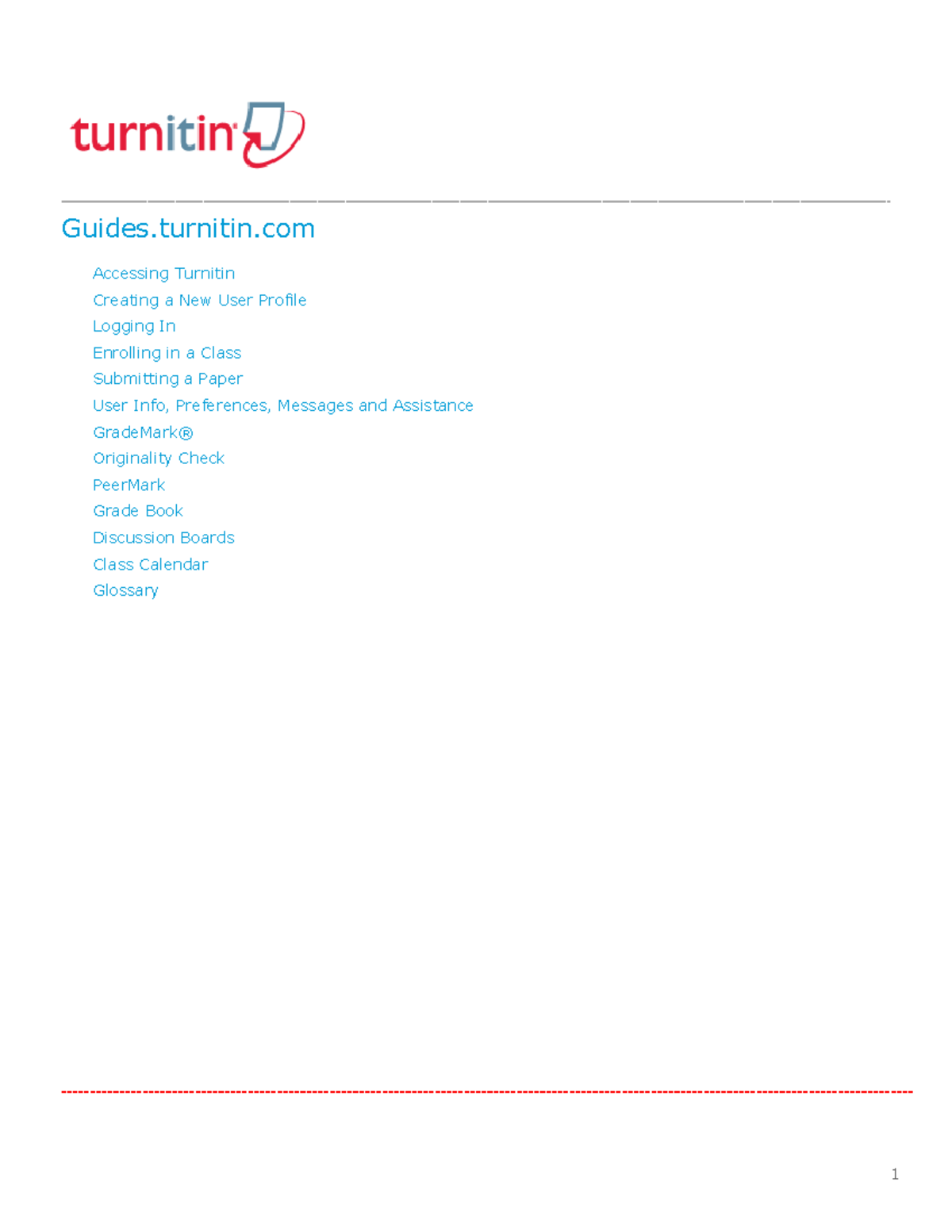 TurnItIn Student User Manual for Students - Guides.turnitin Accessing ...