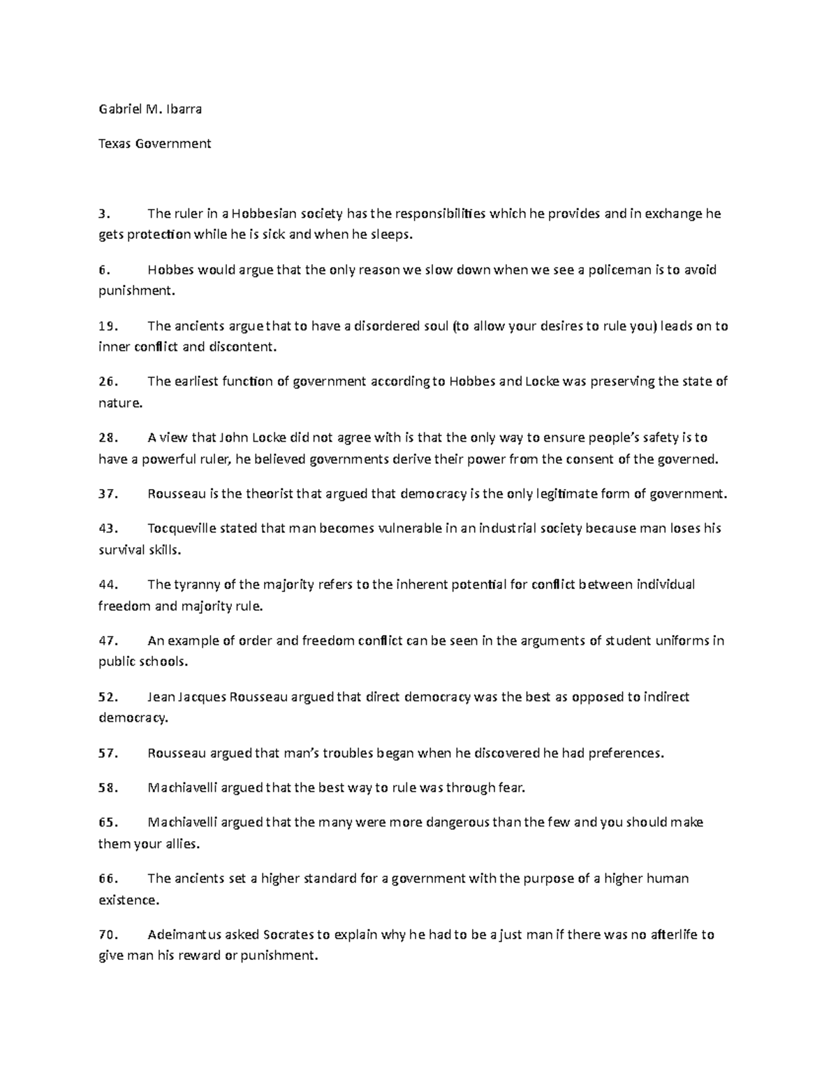 Test 1 rework - Texas government vocabulary for a test review - Gabriel ...