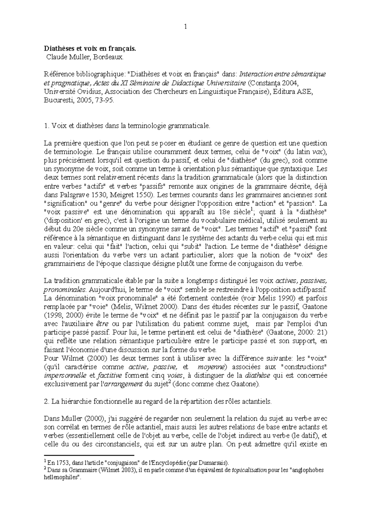 Diatheses-et-voix grammaire agregation - - Studocu
