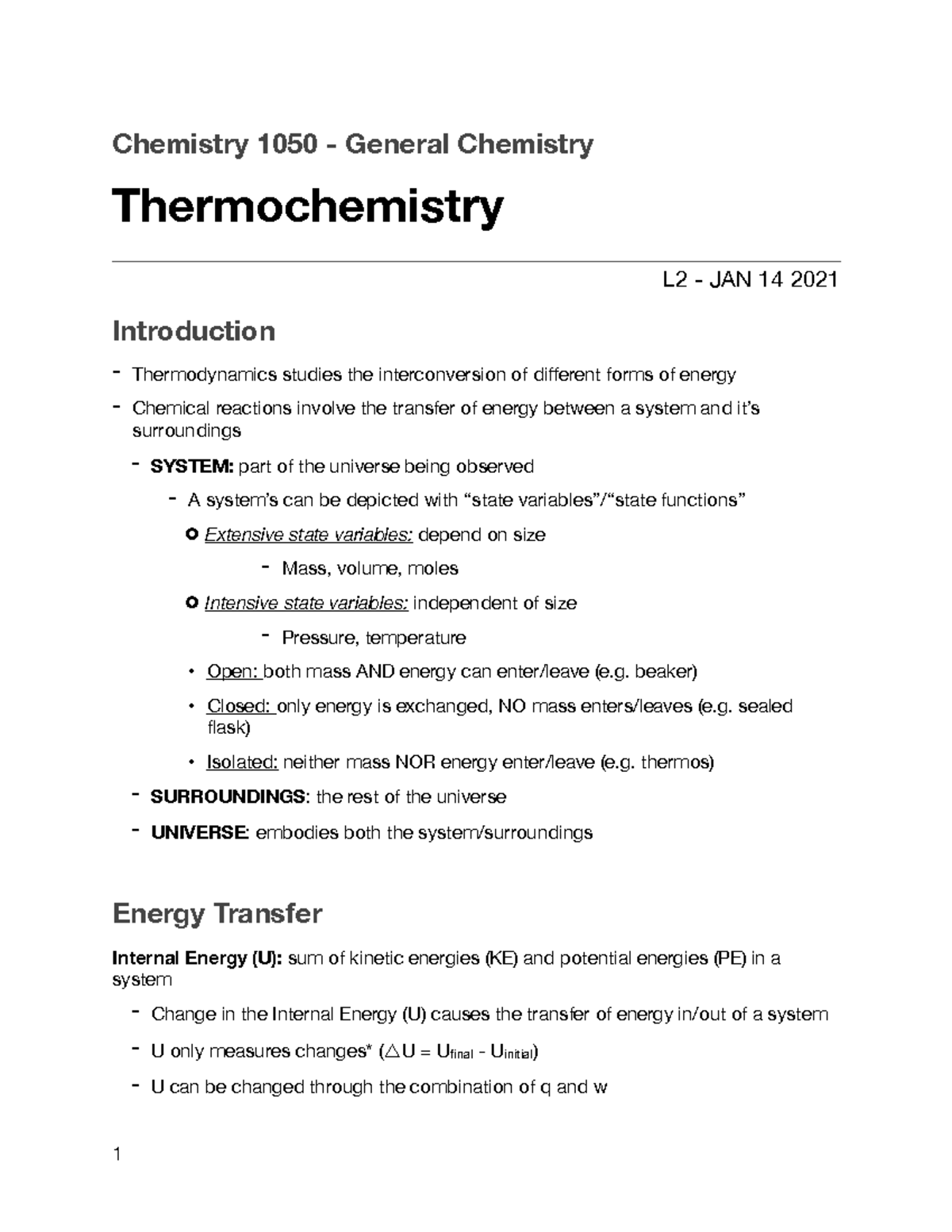 CHEM 1050 - General Chemistry II - Lecture Notes - Chemistry 1050 ...