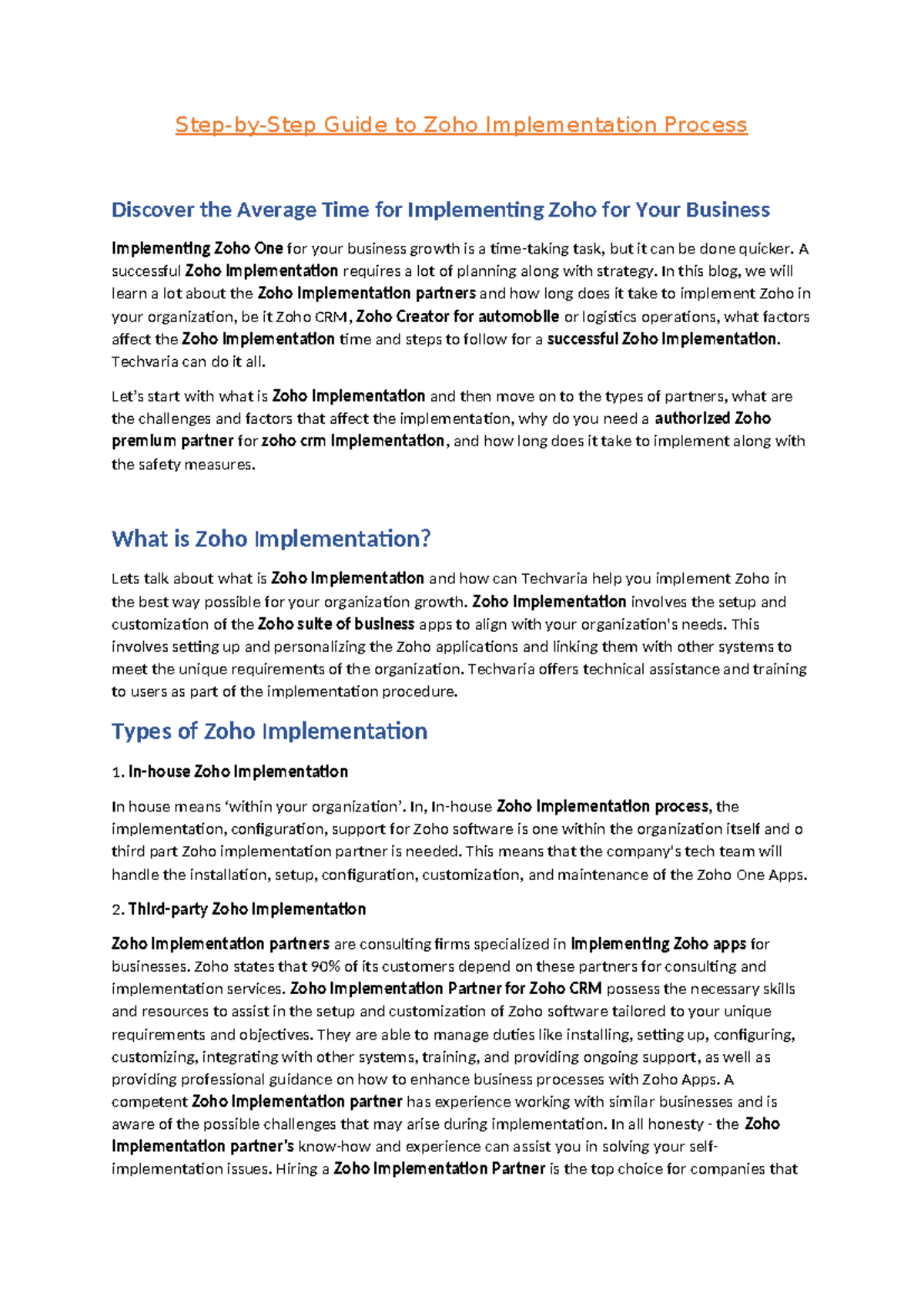 Step by step guide to Zoho Implementation - Step-by-Step Guide to Zoho Implementation Process ...