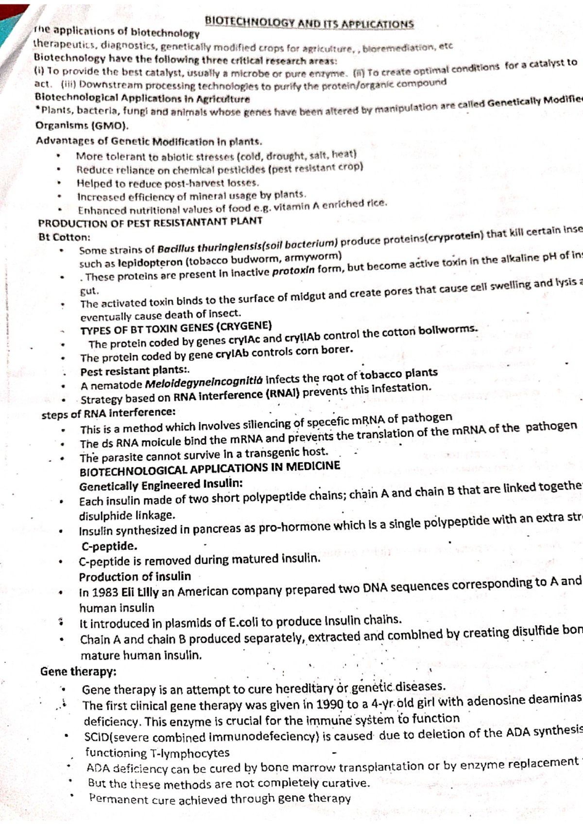 Biotechnology and it's application - Environmental Biology, Forest ...