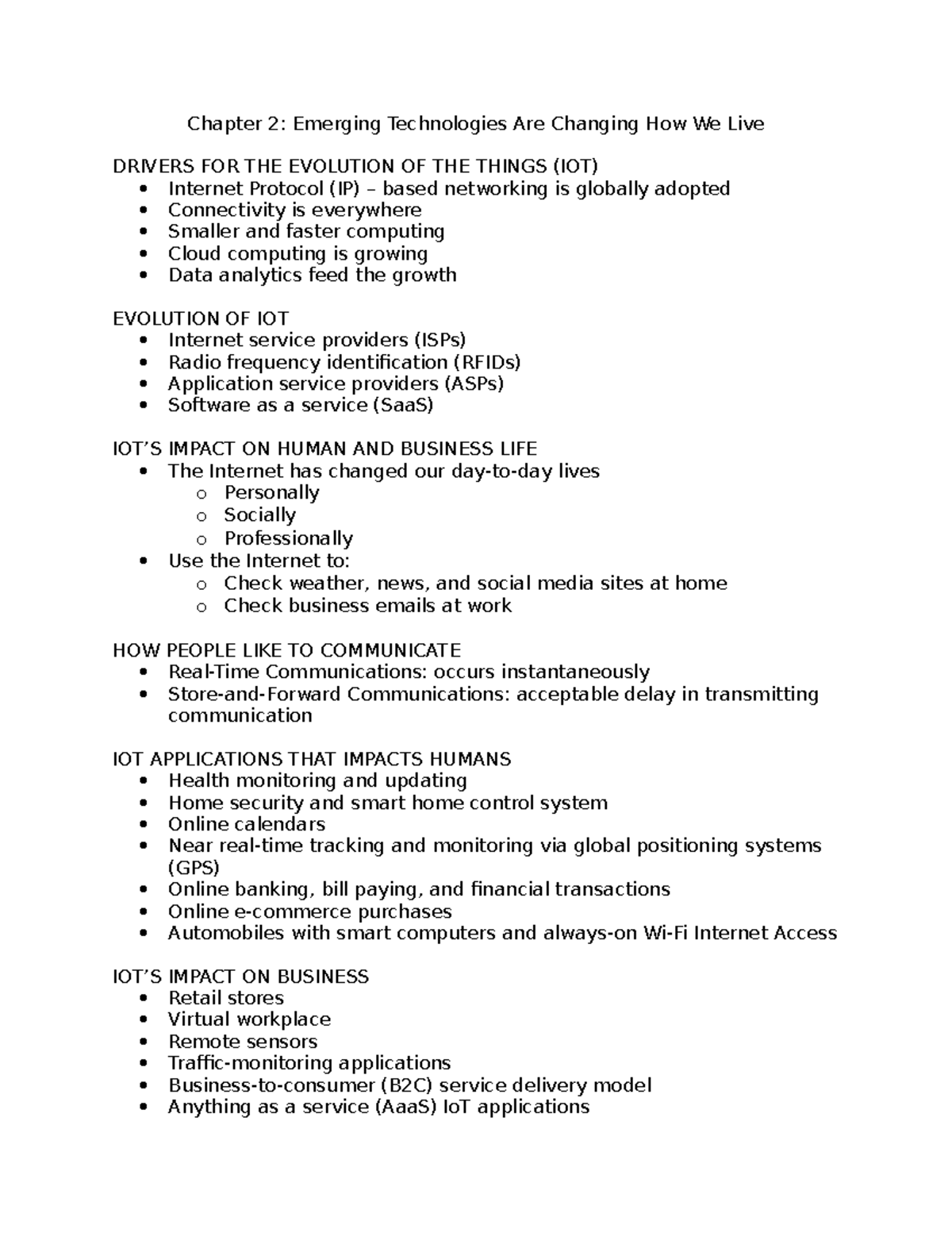Chapter 2: Emerging Technologies Are Changing How We Live - Studocu