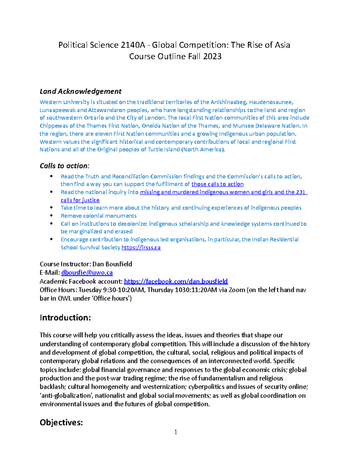 2140A 2023 - outline - Political Science 2140A - Global Competition ...