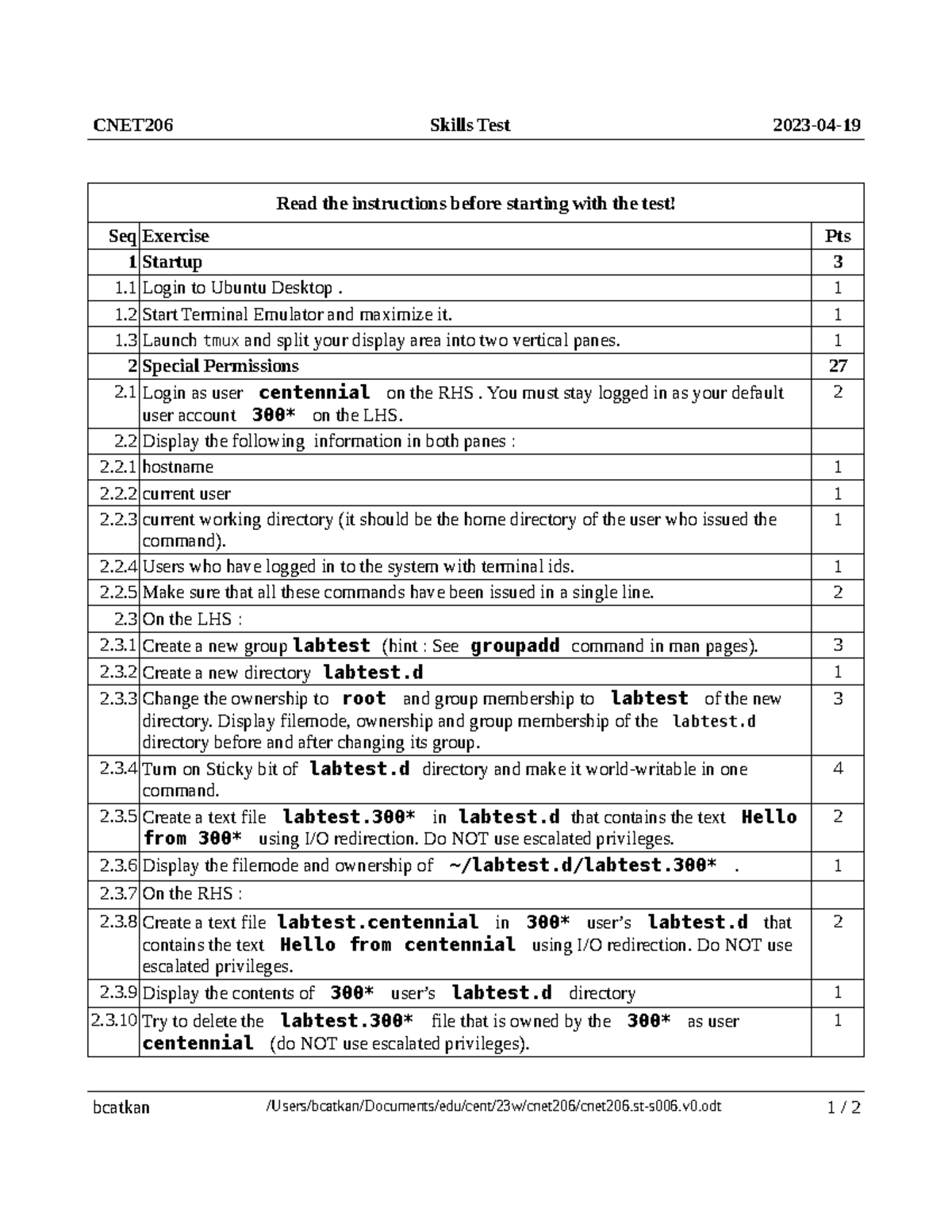 Cnet206.st Screenshot from Lab - CNET206 Skills Test 2023-04- Read the ...