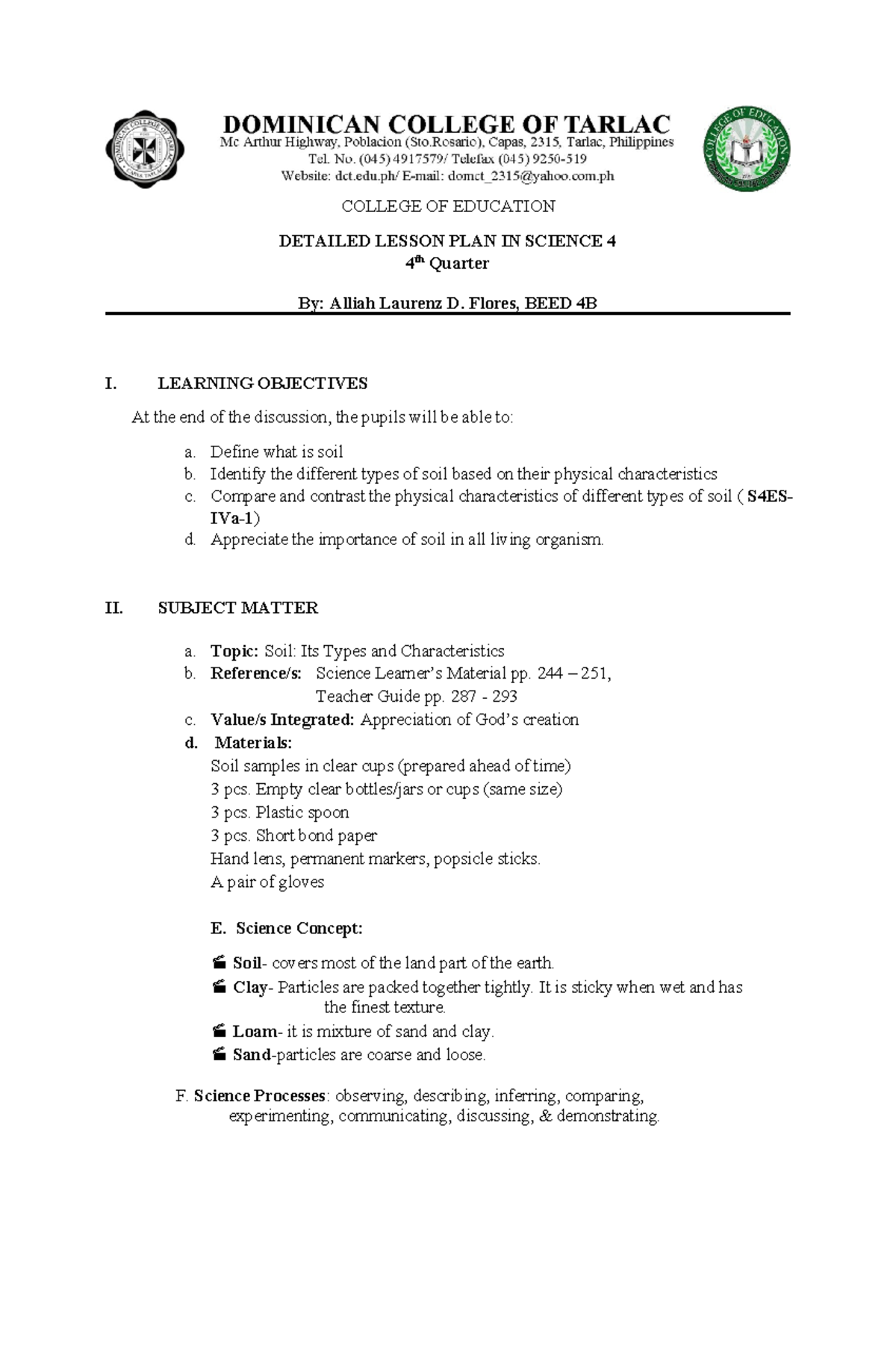 DLP-SCI4-SOIL ALDF - asdadsas - COLLEGE OF EDUCATION DETAILED LESSON ...