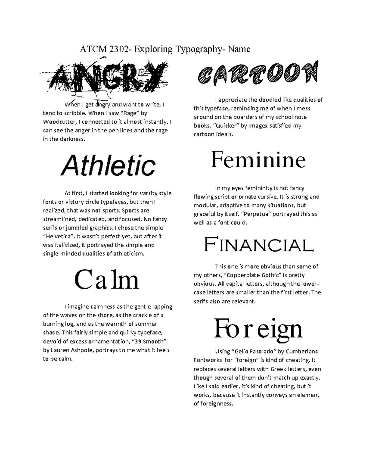 Typography-Exercise-example - ####### ATCM 2302- Exploring Typography ...