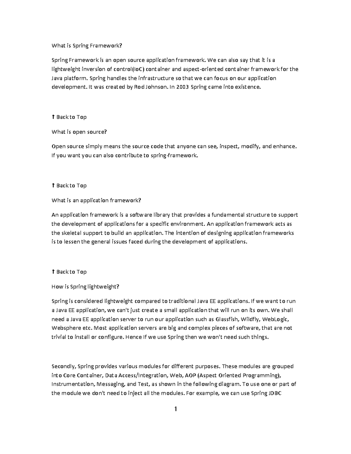 Spring question answer - What is Spring Framework? Spring Framework is ...