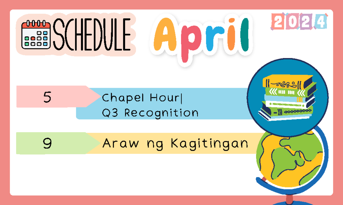 Rainbow Classroom Weekly Calendar Seesaw Announcement - Master of Arts ...