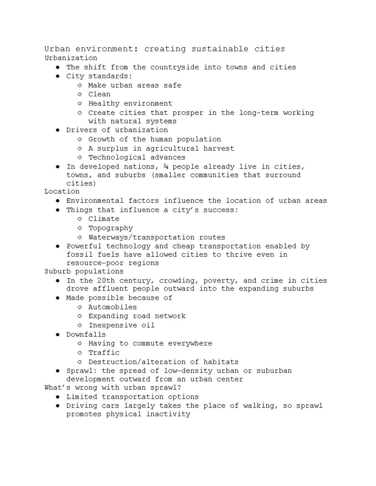 Urban environment creating sustainable cities - Urban environment ...