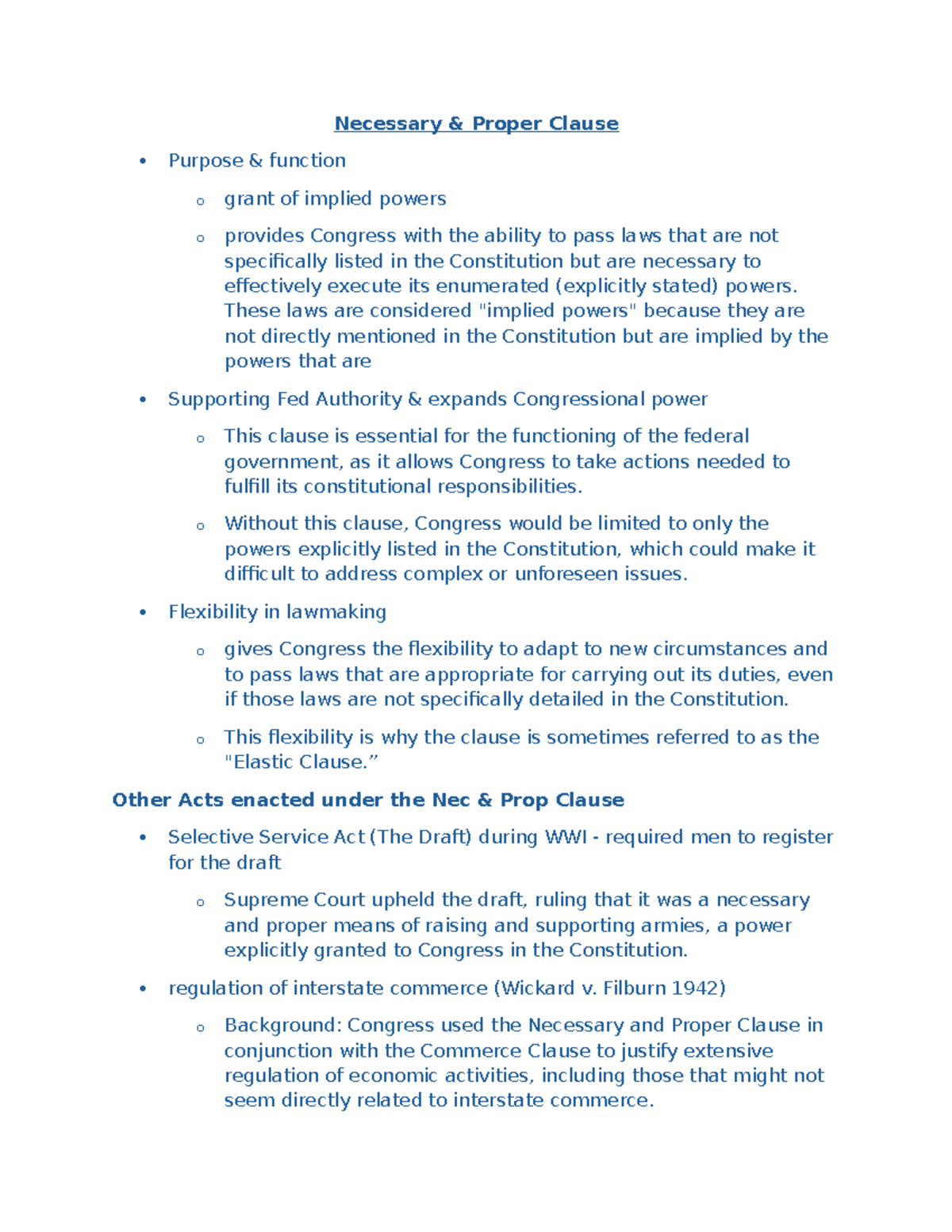 Necessary & Proper Clause - Necessary & Proper Clause Purpose ...