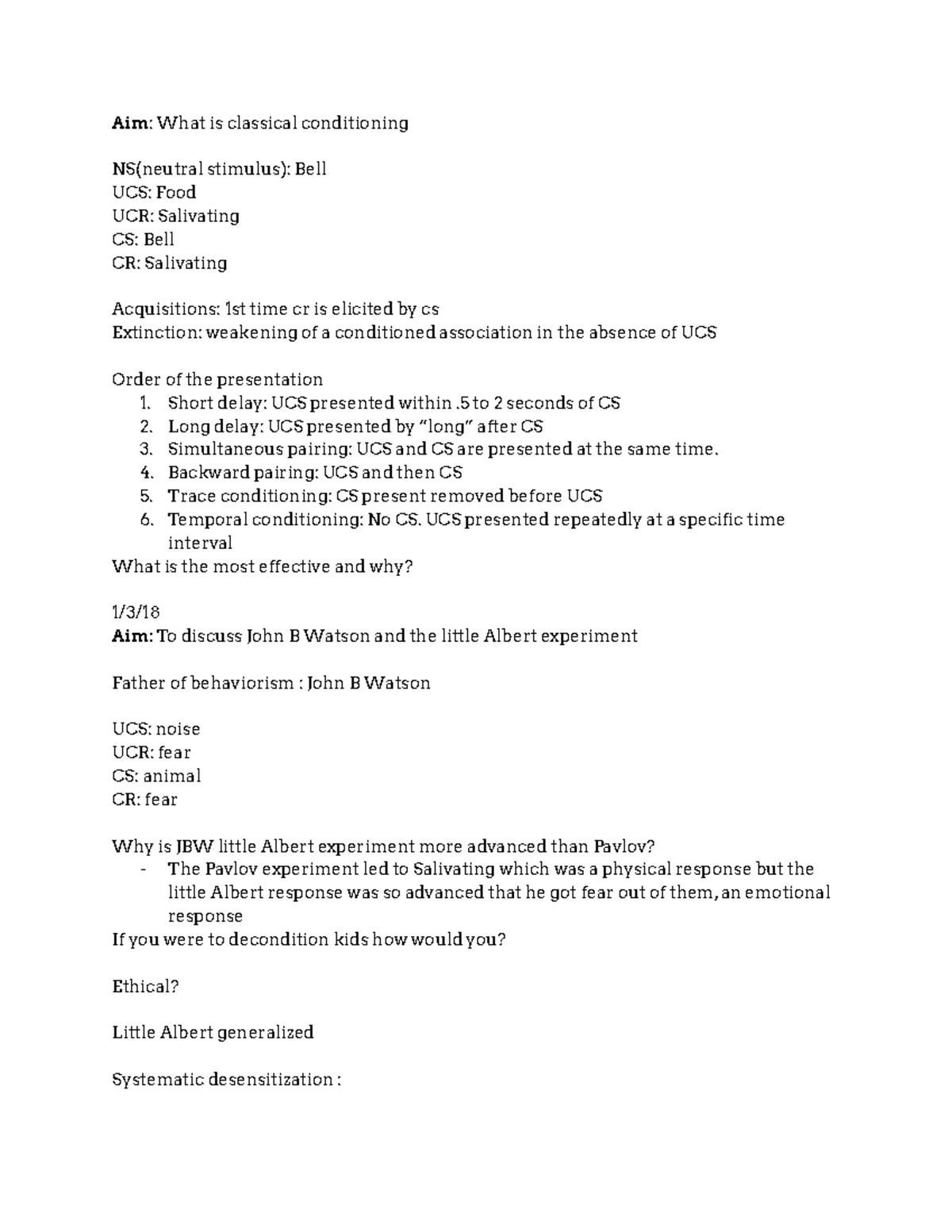 2019-introduction to psychology(psych 100) classnotes 8 - Aim : What is ...