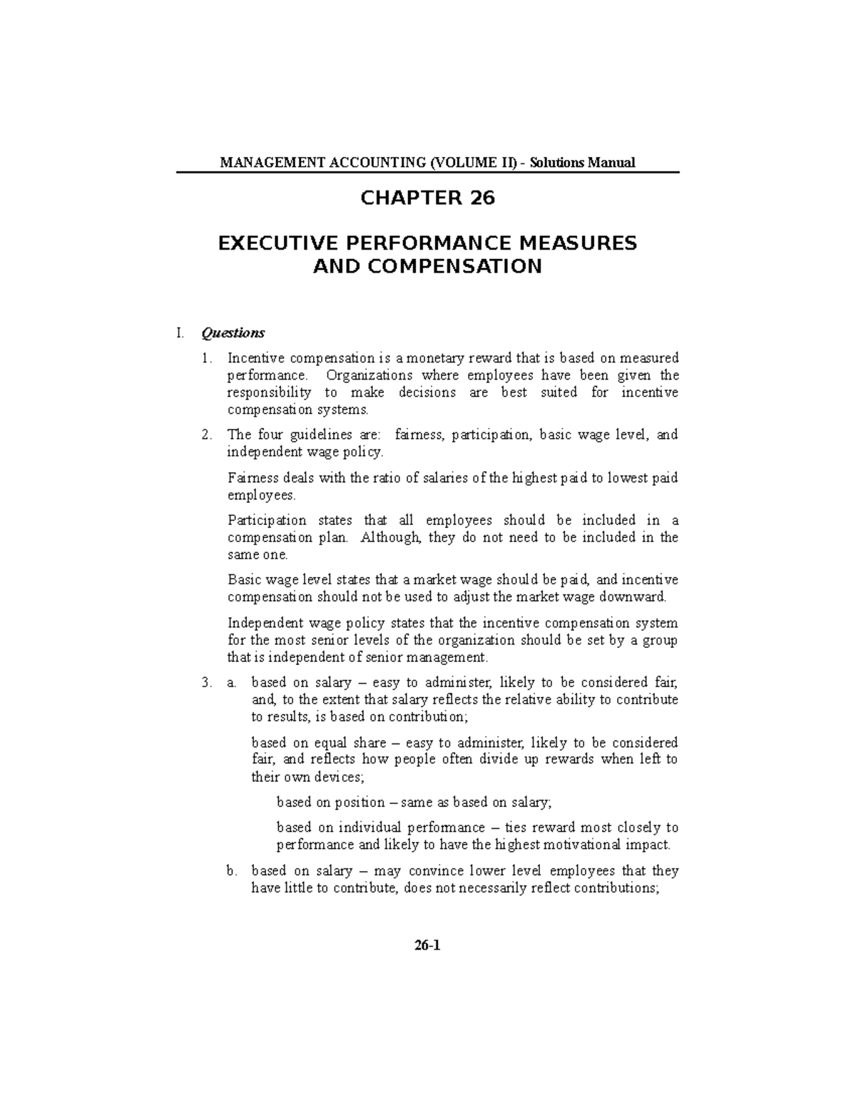 Chapter 17 Executive Performance - MANAGEMENT ACCOUNTING (VOLUME II ...