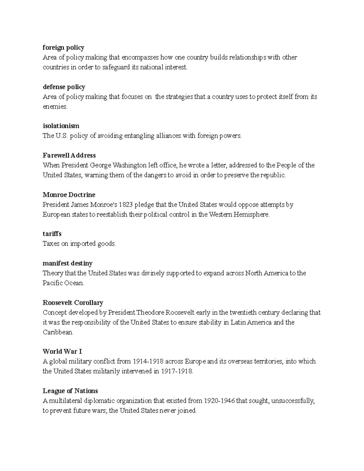 POSC 103 Chapter 16 - foreign policy Area of policy making that ...