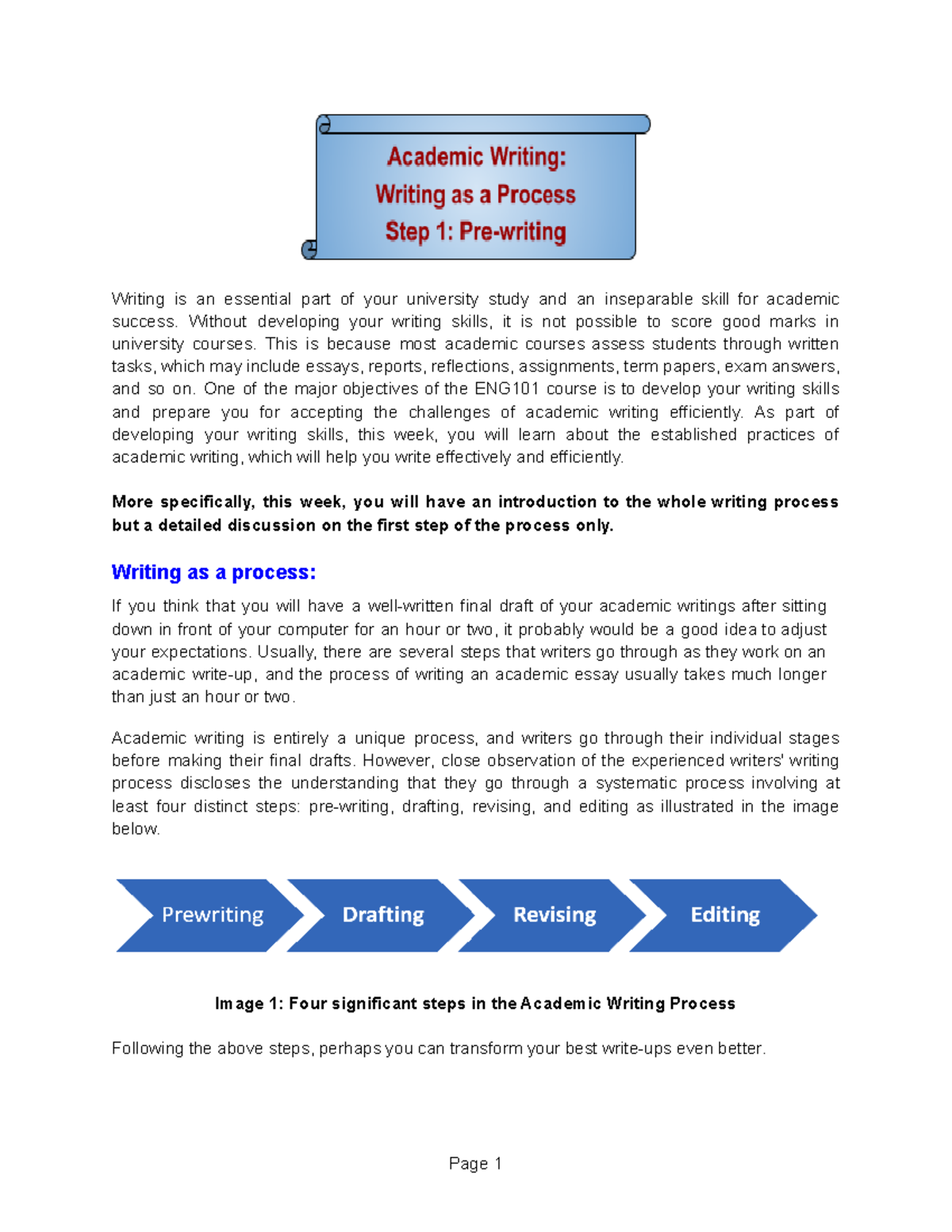 2.1 Handout Steps in Academic Writing - Writing is an essential part of ...