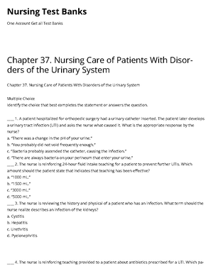 Ch36 Urinary assessment function - Chapter 36. Urinary System Function ...