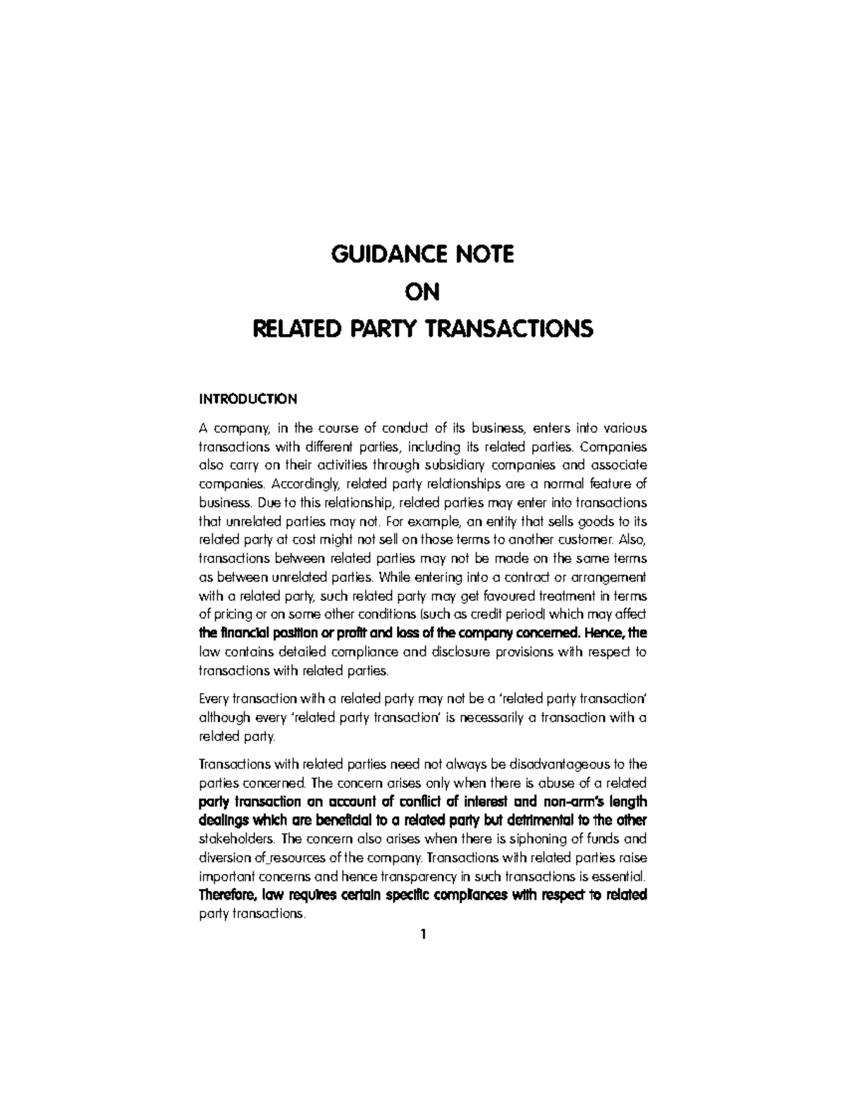 Guidance note on RPT - 1 GUIDANCE NOTE ON RELATED PARTY TRANSACTIONS ...
