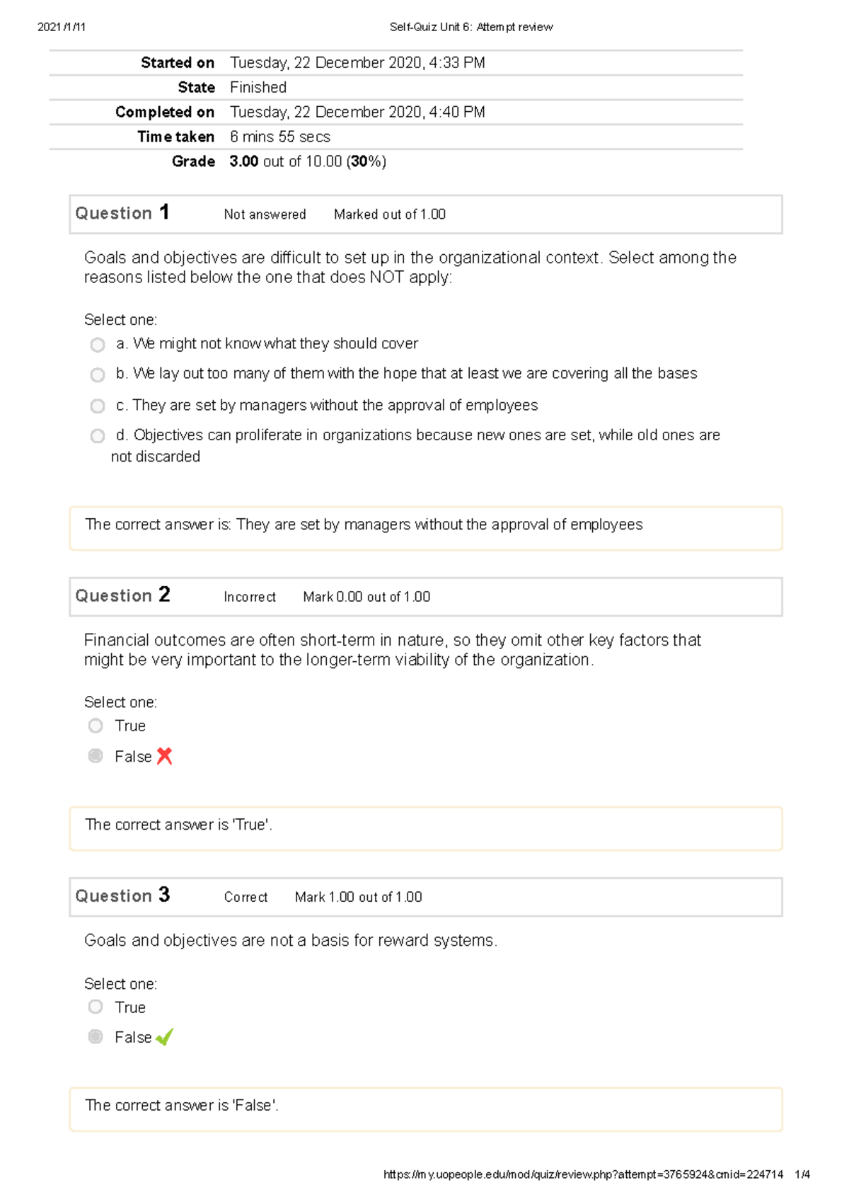 Self-Quiz Unit 6 Attempt review - Started on Tuesday, 22 December 2020 ...
