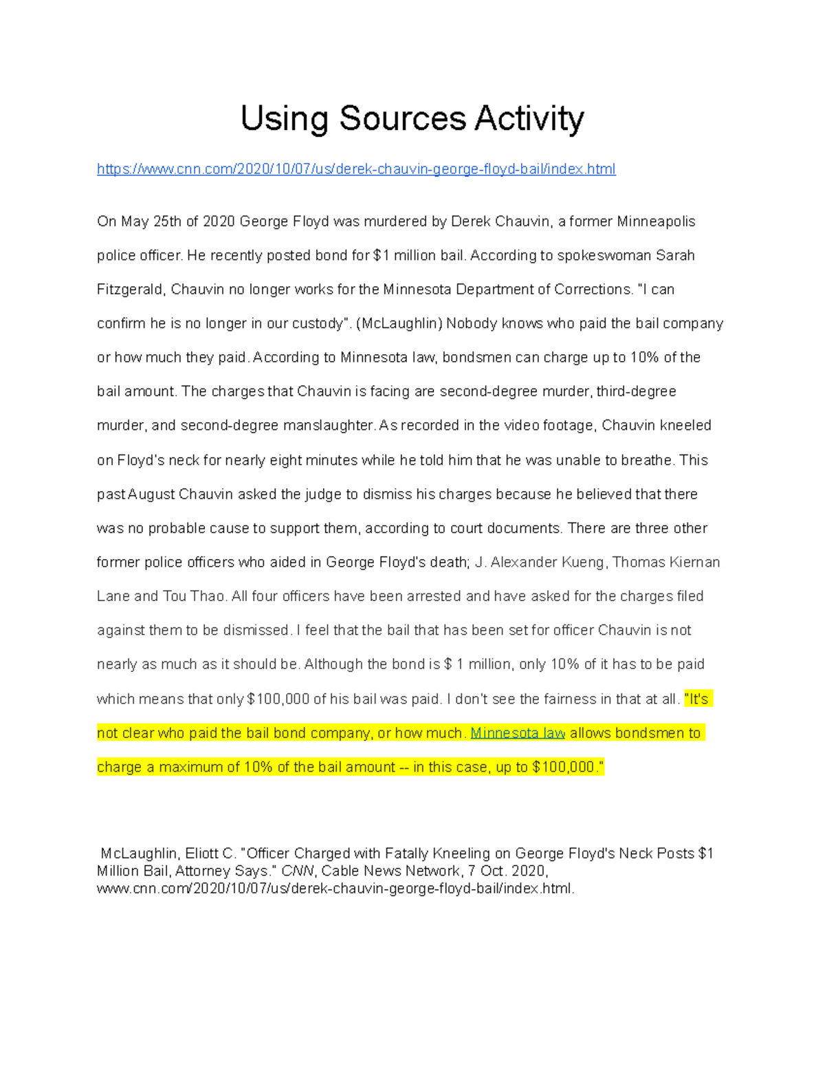 Using Sources Activity - Using Sources Activity - Studocu