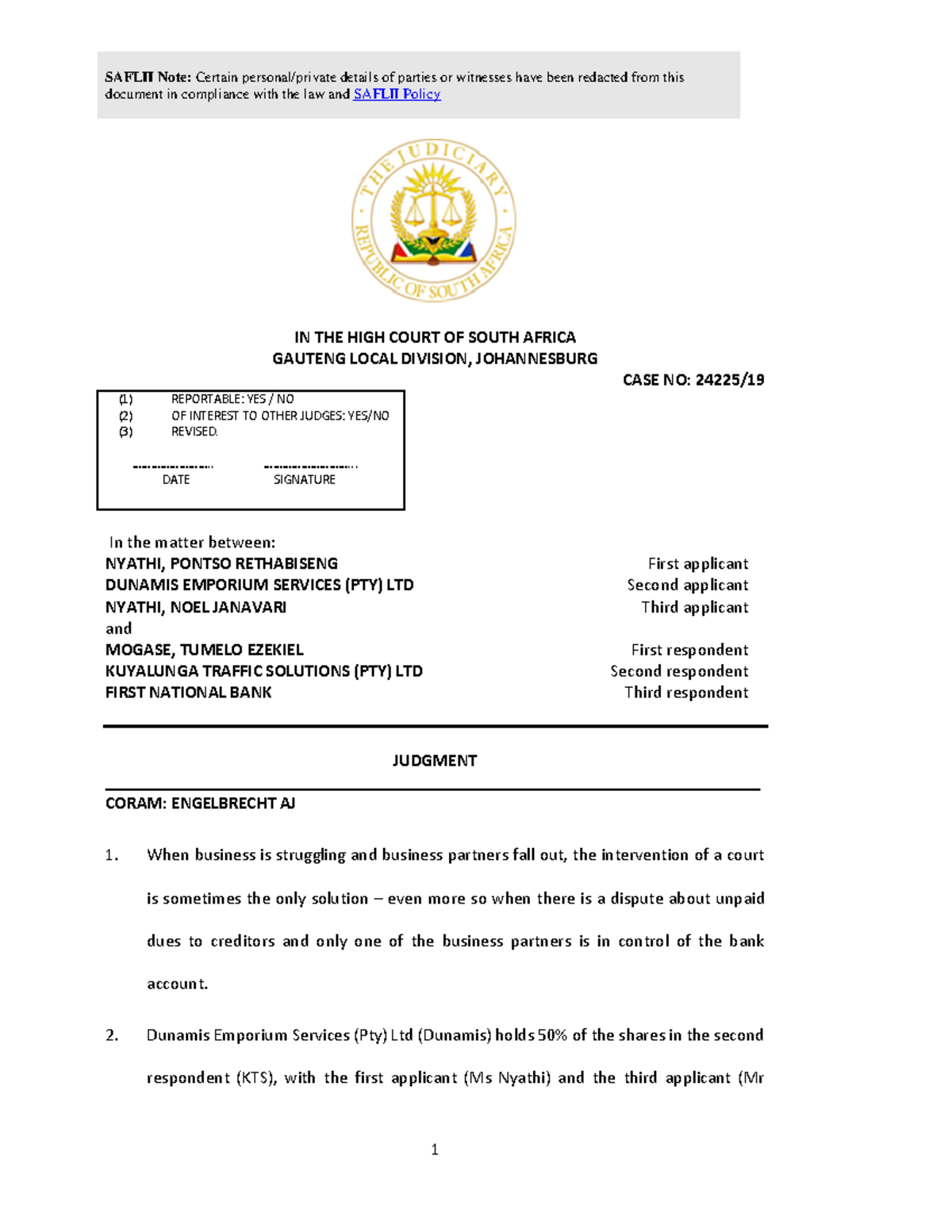 28-1 - Case law - Warning: TT: undefined function: 32 Warning: TT: undefined function: 32 SAFLII ...