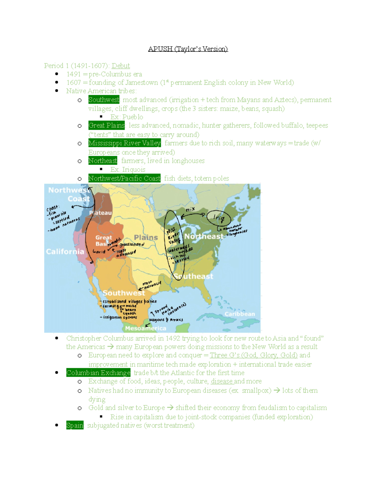 Apush (Taylor's Version) - APUSH (Taylor’s Version) Period 1 (1491-1607 ...