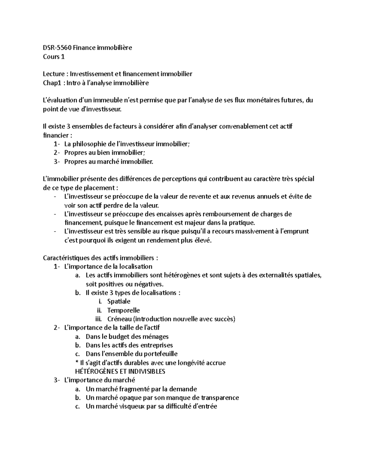 DSR Notes - Synthèse des lectures du chap 1 à 4 - DSR-5560 Finance ...