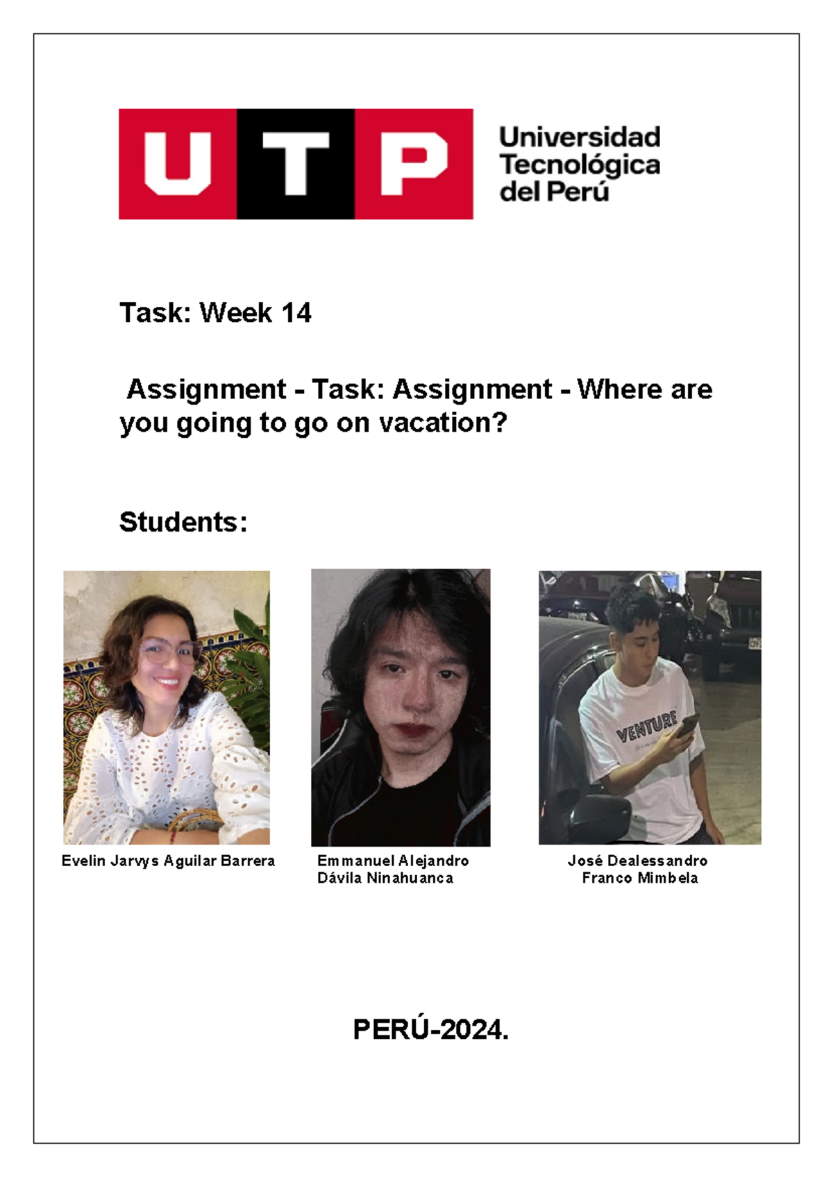 AC-S14- Week 14 -Where are you going to go on vacation - Task: Week 14 ...