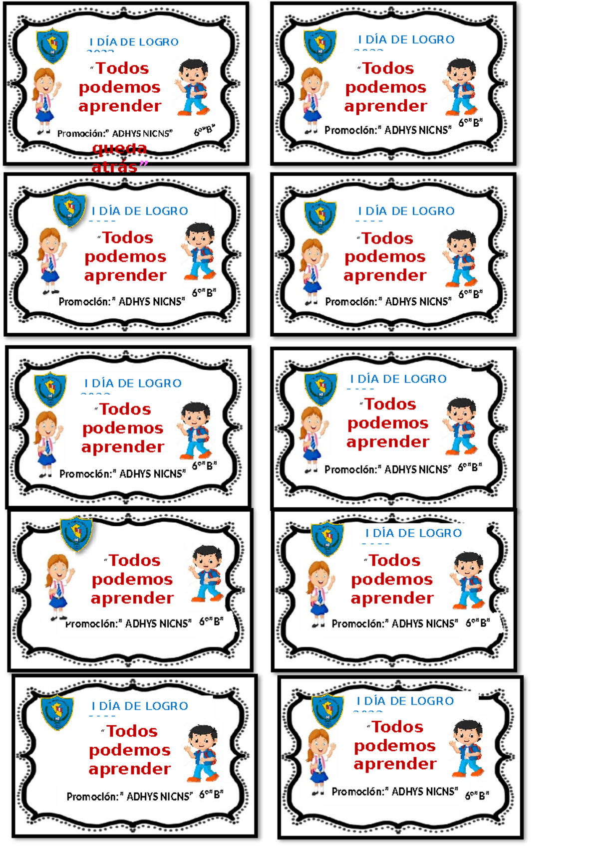 Solapines dia del logro - z I DÍA DE LOGRO 2023 “Todos podemos aprender nadie se queda atrás ...