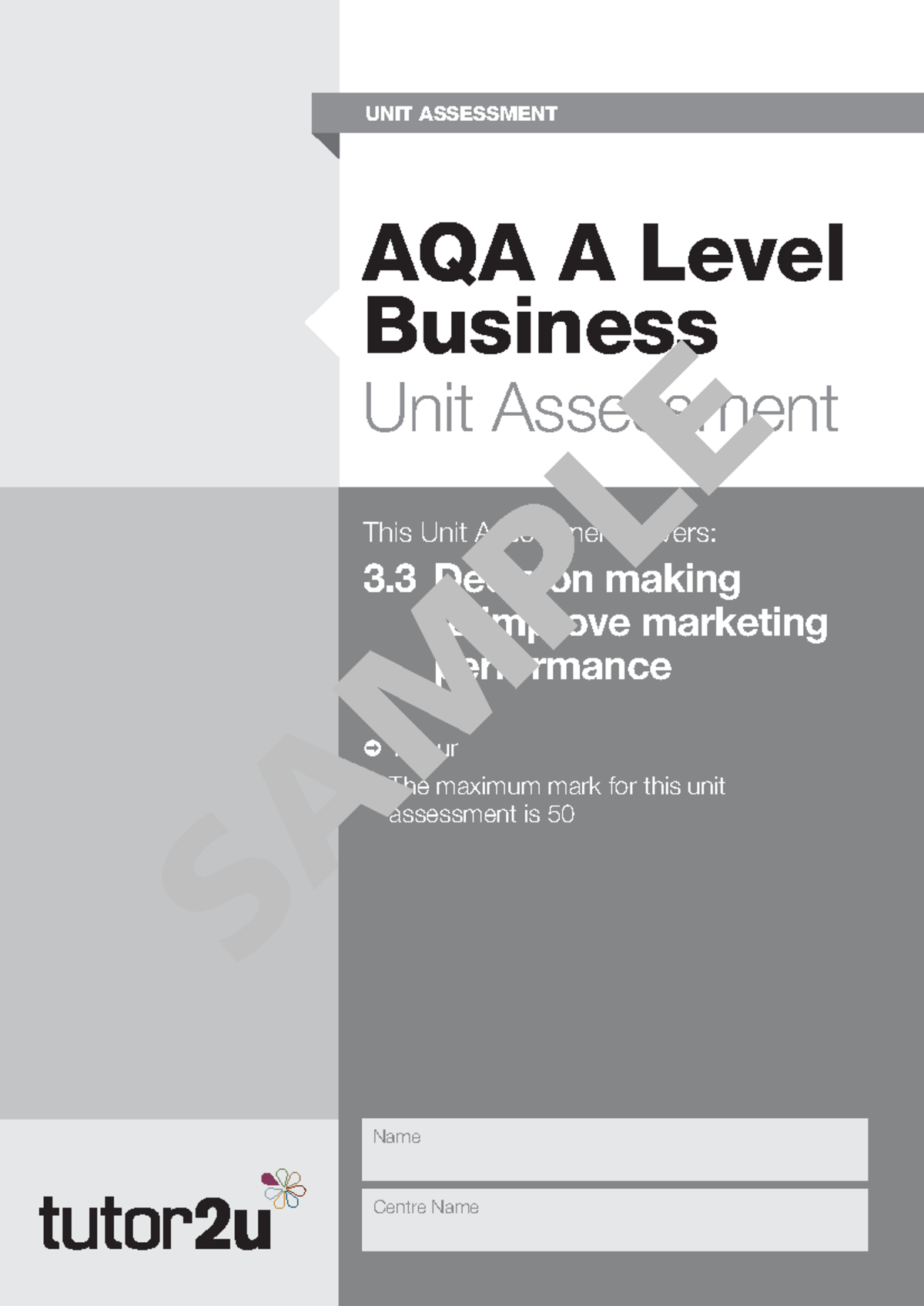 AQA A Level Business Unit Assessment Unit 3 - AQA A Level Business Unit ... AQA A Level Business Unit Assessment Unit 3 - AQA A Level Business Unit ...