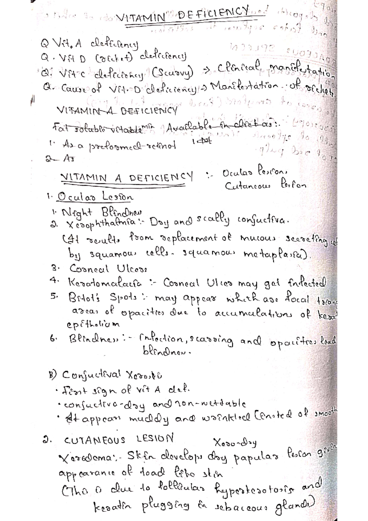 Vitamin deficiency - Lecture notes - Bachelor of dental science - Studocu