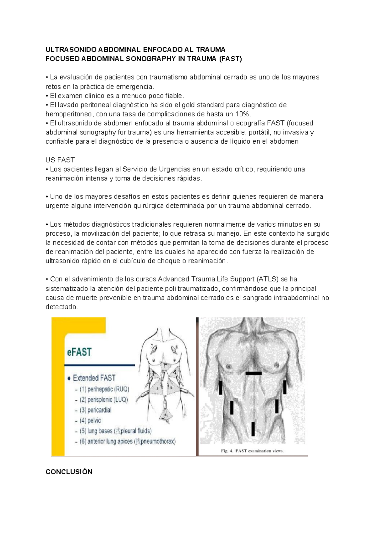 Imagenologia - notas - ULTRASONIDO ABDOMINAL ENFOCADO AL TRAUMA FOCUSED ...