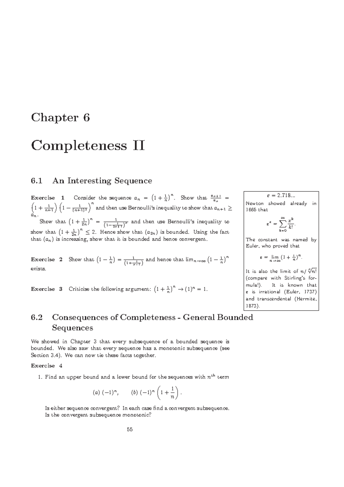 MA131 2012-2013 Chapter 6 - Completeness II - Chapter 6 Completeness II ...