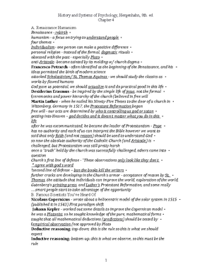 History of psych Chapter 2 Outline-Student - Chapter 2 A. Early ...