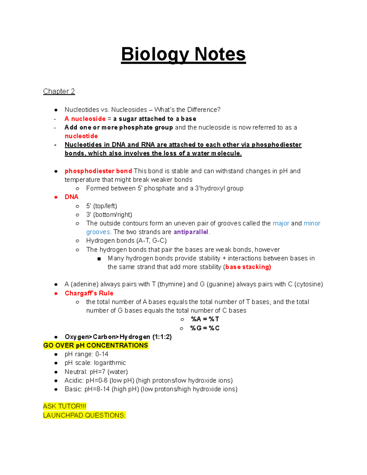 Biology Notes - great stuff - bio102 - queensu - Studocu