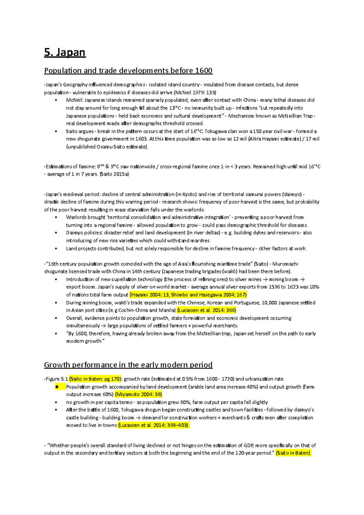 5. Japan - Summary - A History of the Global Economy - 5. Japan ...