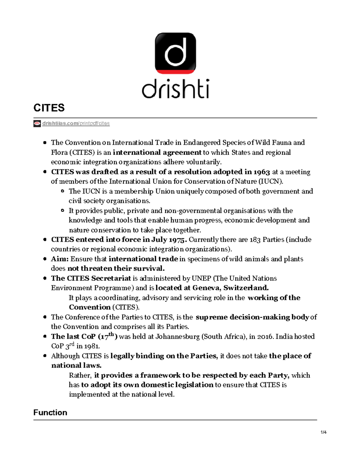 Cites - CITES drishtiias/printpdf/cites The Convention on International ...